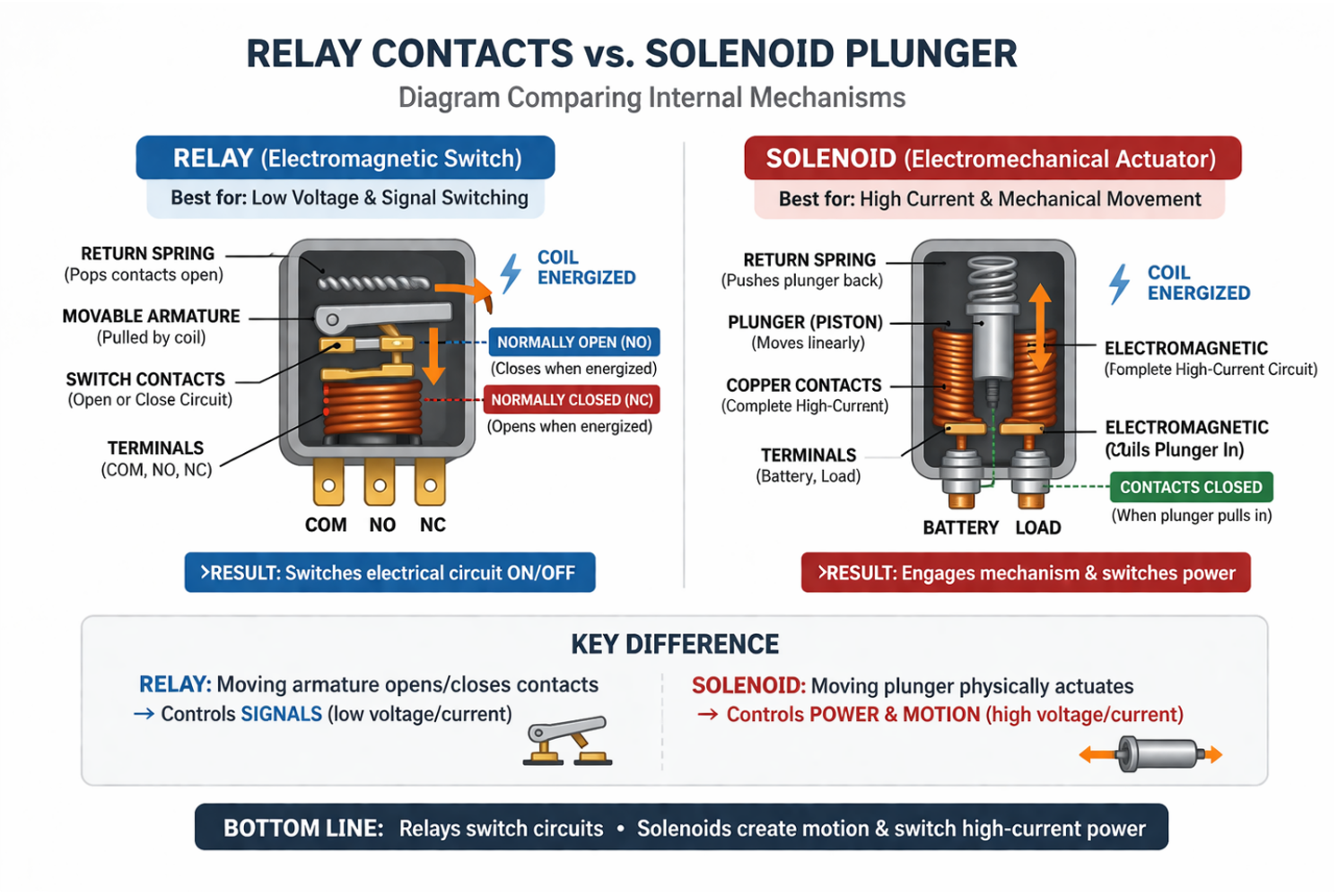 Relay vs Solenoid: Key Differences and When to Use Each